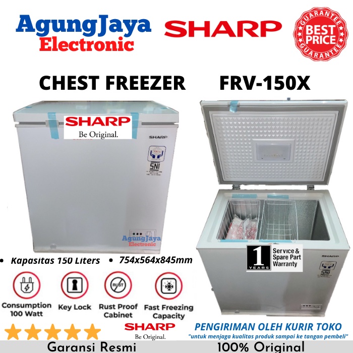Jual CHEST FREEZER SHARP FRV-150X LEMARI PEMBEKU 150 LITERS FREEZER BOX ...