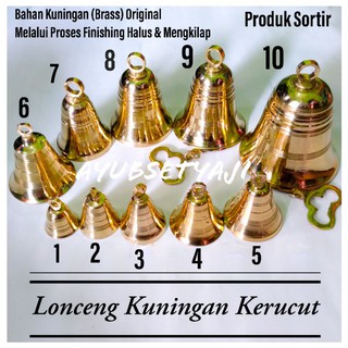 Jual Lonceng kuningan kerucut unyil mini jumbo kecil klintingan ...