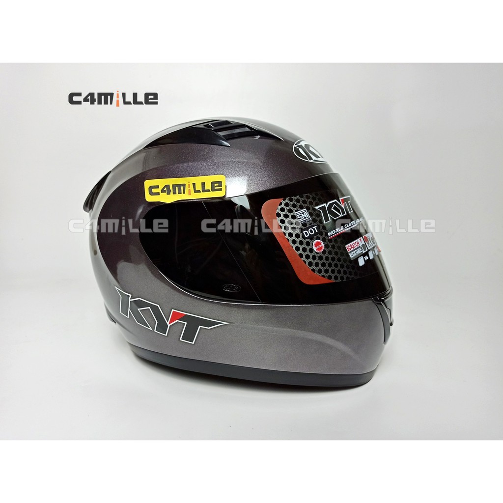 HELM KYT R10 R 10 SOLID GUN METAL FULL FACE | Shopee Indonesia
