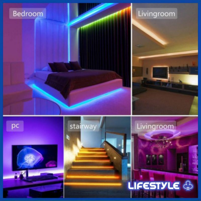 Jual lampu tangga rumah led strip rgb plafon tv komputer meja bawah ...