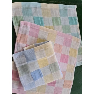 Jual lap tangan piring meja kain bahan katun motif square mirip muji ...
