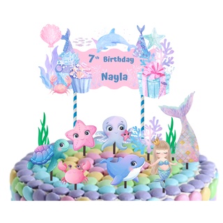 Jual Topper cake Mermaid / putri duyung / hiasan kue happy birthday | Shopee Indonesia
