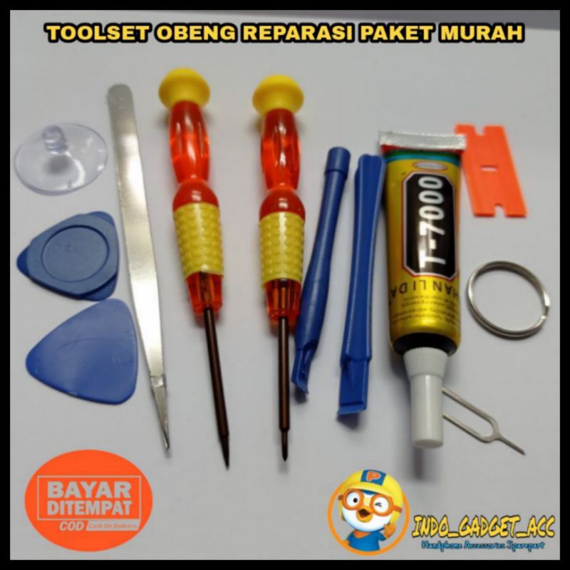 Jual OBENG SET REPARASI 8 IN 1 / 10 IN 1 + LEM B7000 15ML / B7000 3ML / T7000 15 ML MURAH MERIAH ...