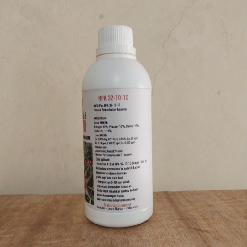 Jual Pupuk NPK 32-10-10 NACOPLUS 500ml Pemicu Pertumbuhan Tanaman, Pupuk Daun Lengkap NPK Plus ...