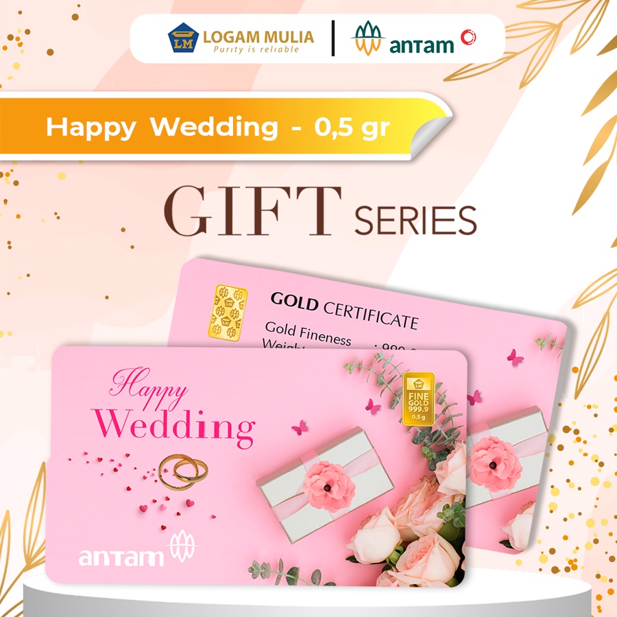 Jual Emas Antam LM Gift Series Happy Wedding (Pink) - 0,5 gr Indonesia ...