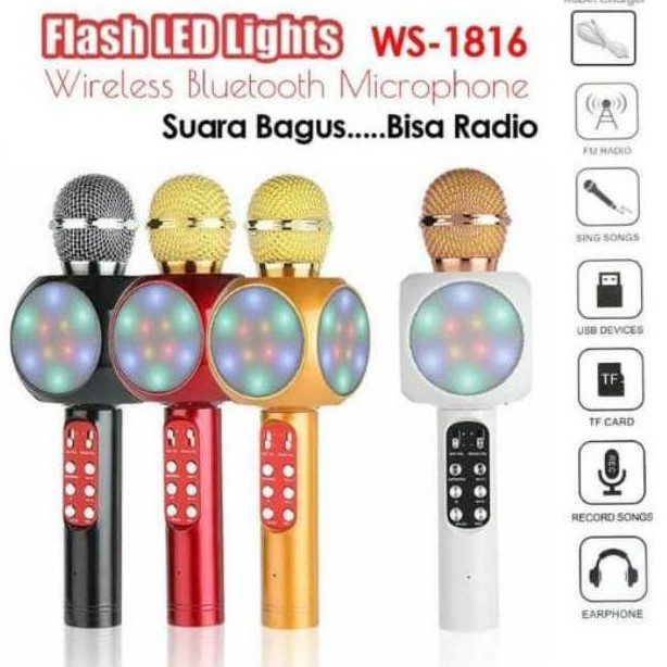 Jual SPEAKER MIC BLUETOOTH WS 1816 SPEAKER MIC BLUETOOTH KARAOKE LED WSTER WS 1816 | Shopee ...