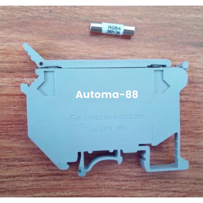 Jual Modular Terminal Block Uk5-Hesi Bonus Fuse Keramik 2A 1 Box Isi 50 Automa88 Ayo Beli ...