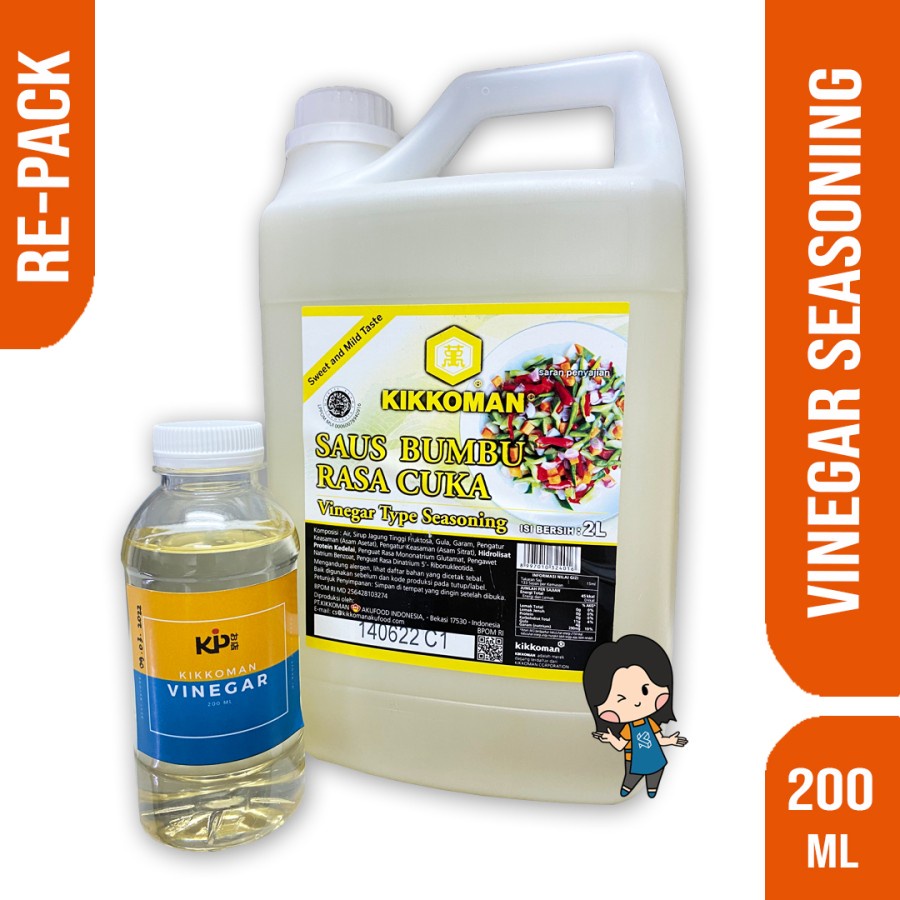 Jual KIKKOMAN BUMBU CUKA REPACK 200 ML HALAL / KIKKOMAN VINEGAR ...