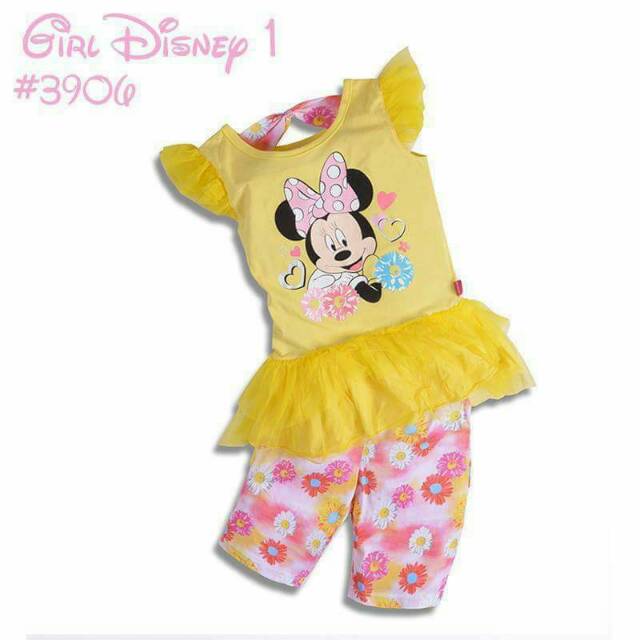 Jual Stelan anak cewek disney minie kuning | Shopee Indonesia