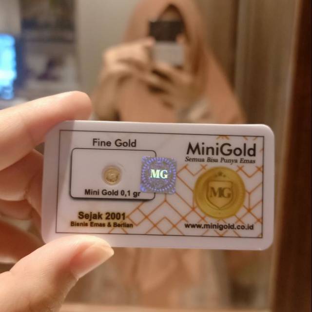 Minigold Kemasan Baru 0,1 Gram Emas Mini Gold + Kwitansi Resmi ...