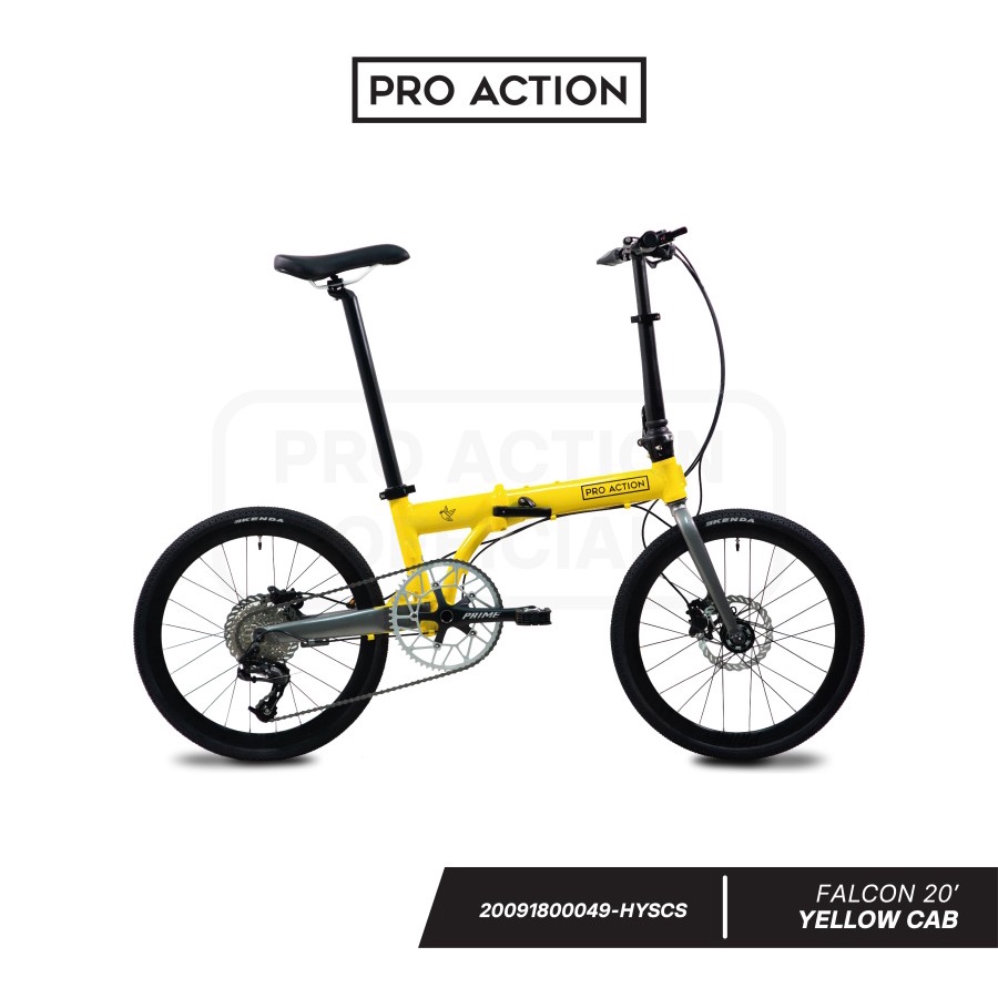 Jual Pro Action - Falcon Folding Bike 10 Speed 20 inch - Yellow Cab | Shopee Indonesia