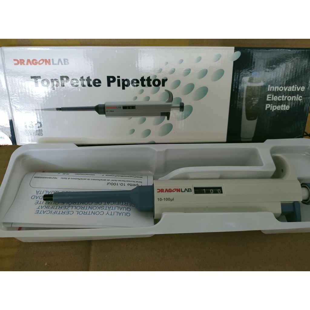 Jual Micro Pipette 10-100 ul DragonLab Mikropipet Adjustable MicroPipette Mikro Pipet Single ...