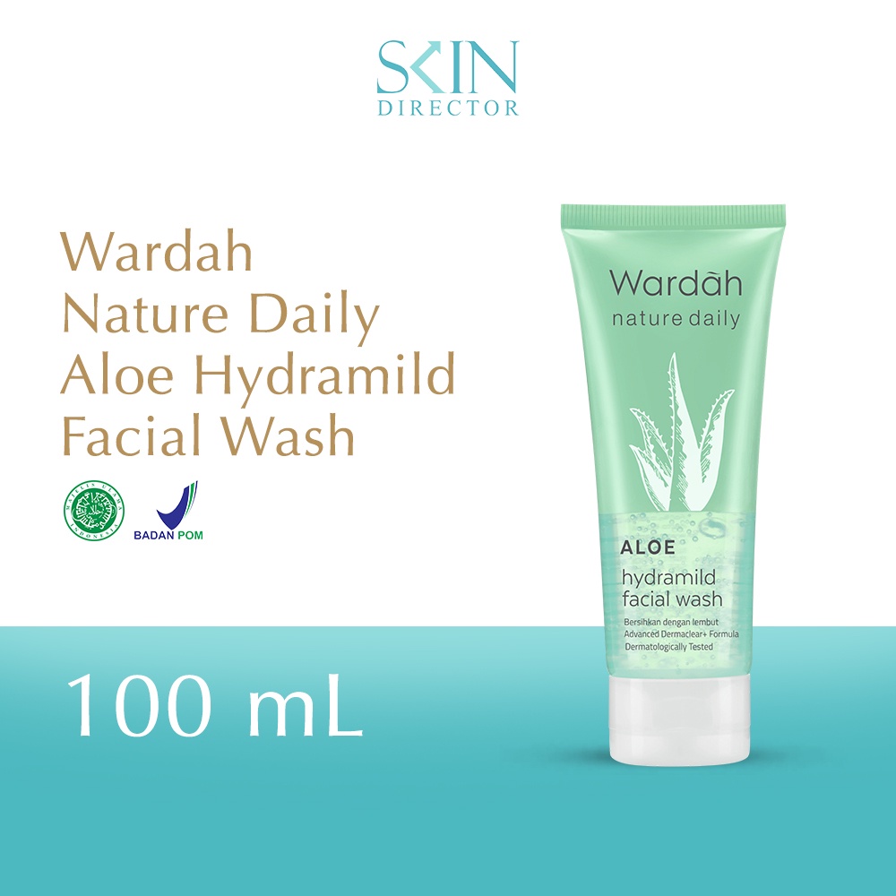 Jual Wardah Nature Daily Aloe Hydramild Facial Wash 100 ml | Shopee ...