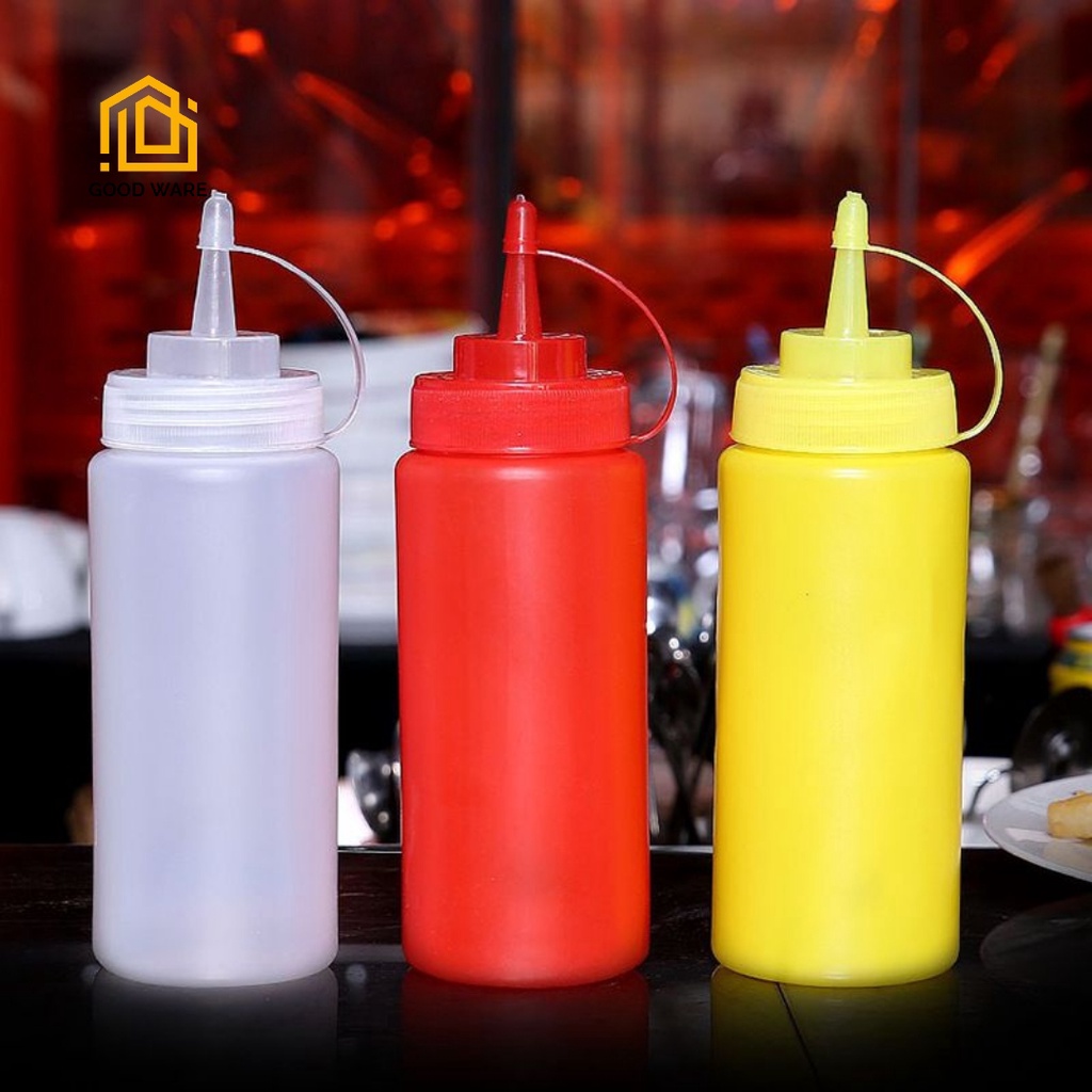 Jual Botol Saus Sambal Tomat Kecap Mayonaise / Wadah Bumbu Cair ...