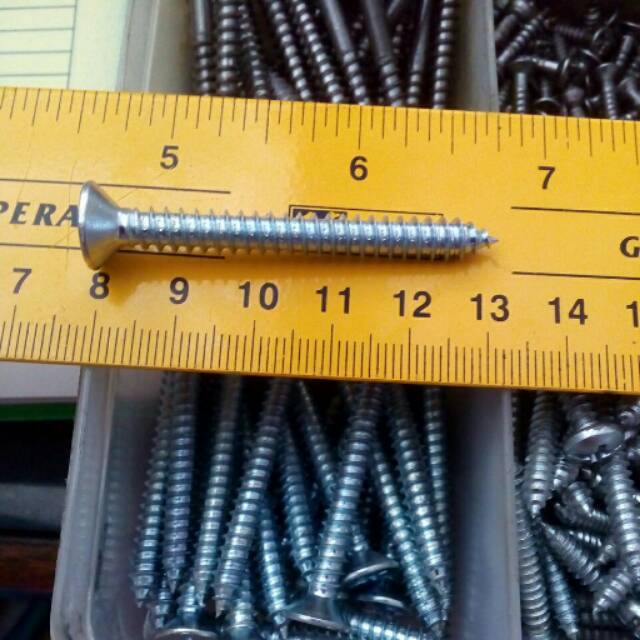 Jual Sekrup kayu skrup taping mur baut tapping screws #12 x 2" 5 cm #12*3" 7.5cm sekrup kepala ...