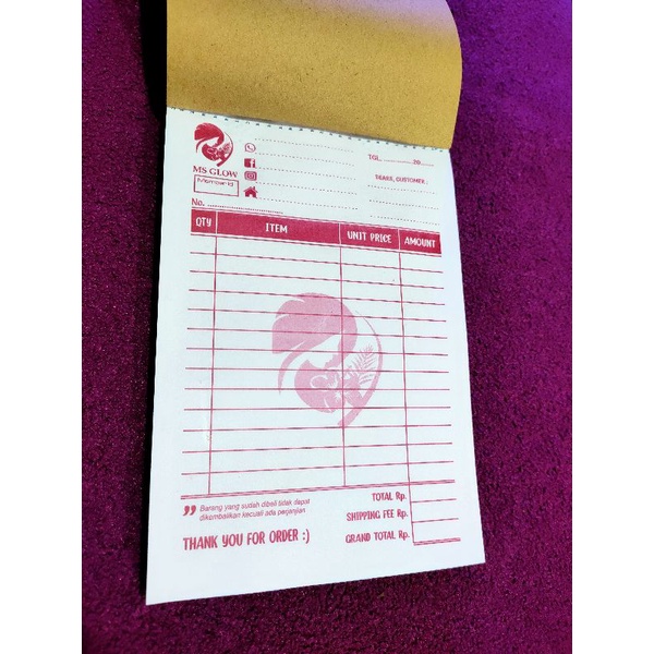 Jual Kertas nota ms glow 2ply isi 100 lembar | Shopee Indonesia