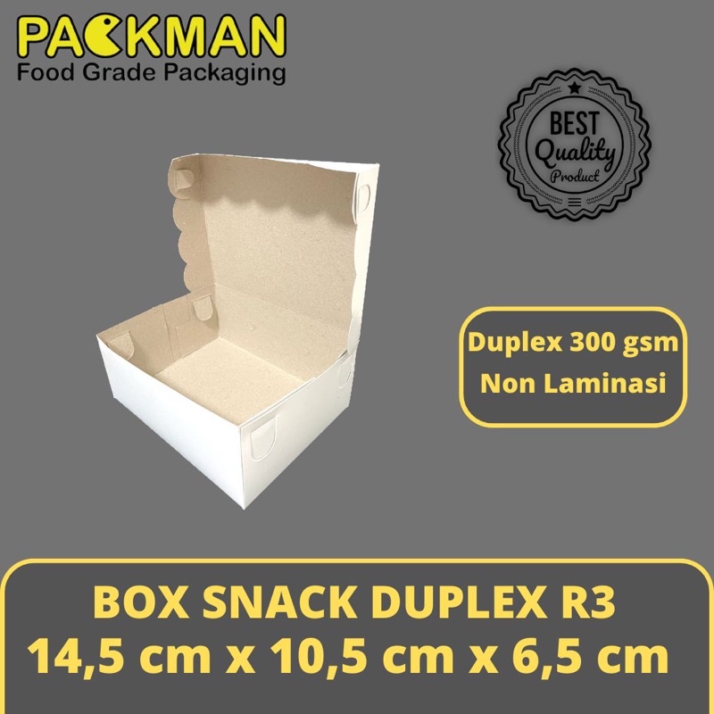 Jual BOX SNACK DUPLEX R3 / DUS KUE 14,5x10,5 / KOTAK CAKE 300gsm NON PE ...