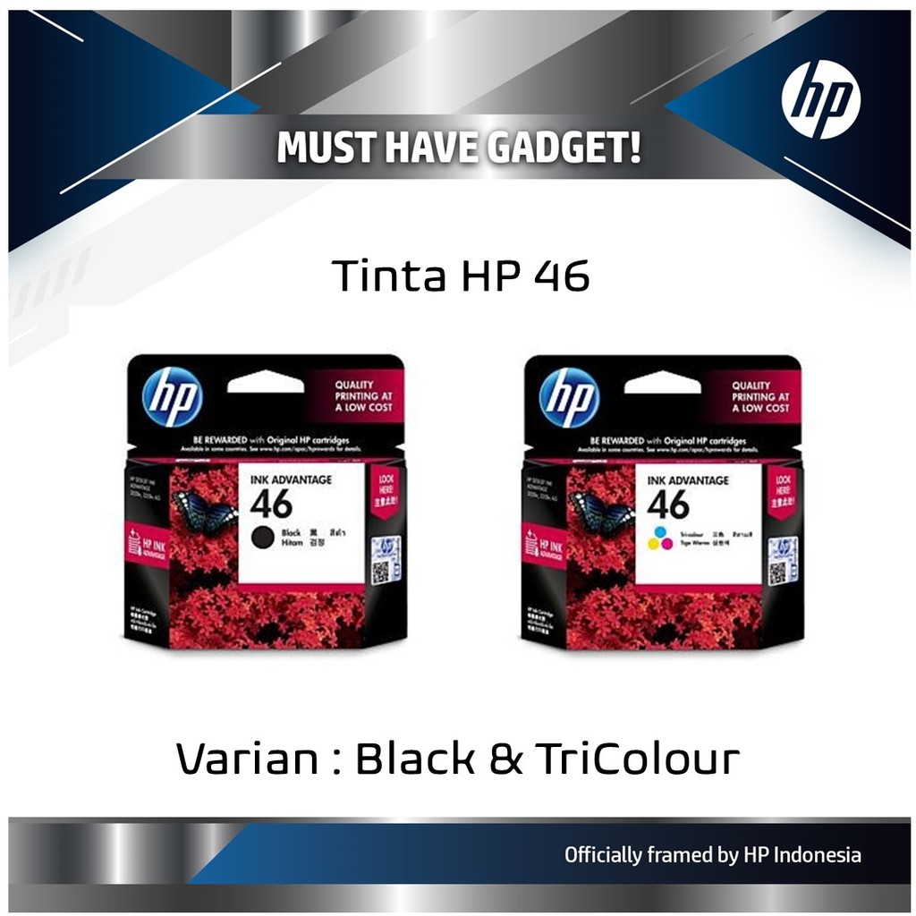 Jual Tinta HP 46 Black - Tinta HP 46 Colour - Original Resmi HP ...