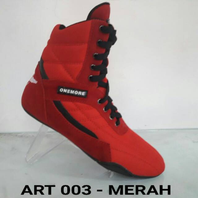 Jual Sepatu Fitnes atau GYM dan Squat Art 003 Warna Merah Strip Hitam ...