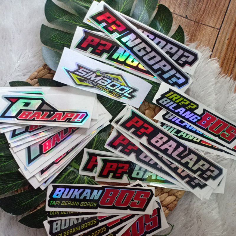 Jual HOLOGRAM sticker viral p ngopi p balap iri bilang bos bukan bos ...