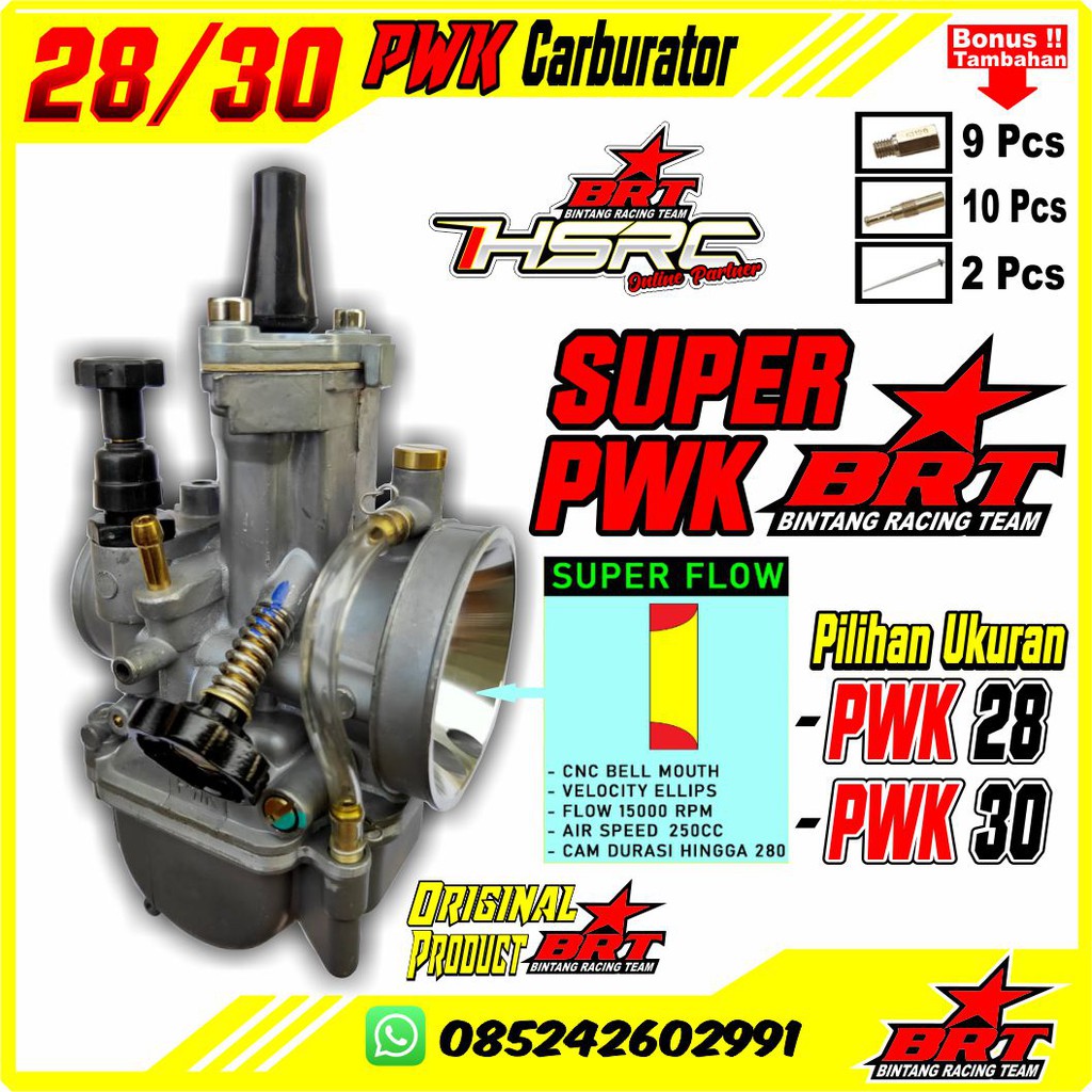 Jual KARBURATOR PWK 28 30mm BRT RACING Paket SuperFLOW KARBU PWK28 Carbu28 No PE KTC UMA KEIHIN ...