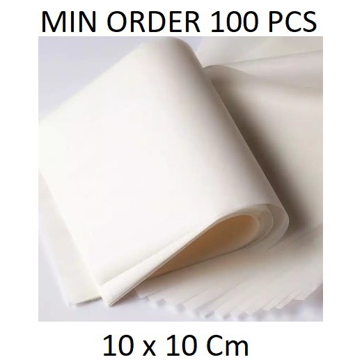 Jual 10x10 Cm (100 pcs) Kertas Roti Putih Bungkus Wrapping Paper Alas ...