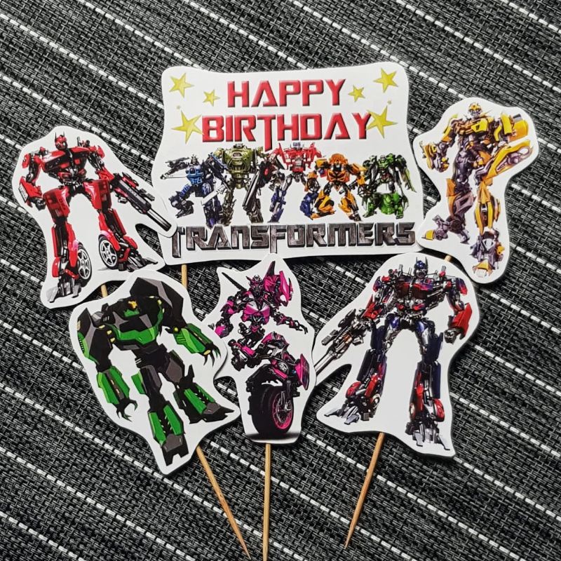 Jual SK Transformers Birthday Cake Topper 1 set isi 6 pc | Shopee Indonesia