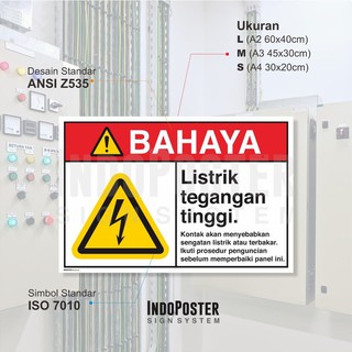 Jual Stiker Label Safety Sign Rambu K3 ANSI Panel Listrik Tegangan ...