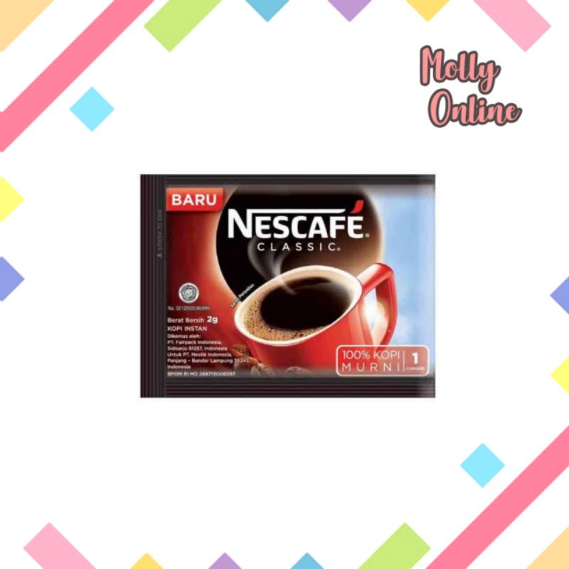 Jual Nescafe Classic Sachet 10 x @2 gr Instant Coffee Kopi Hitam Instan ...