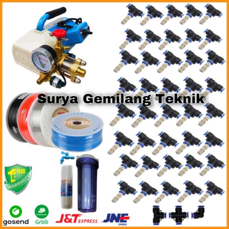 Jual Paket Semprotan Air Taman Sistem Kabut Pendingin Misting 50 Nozzle ...