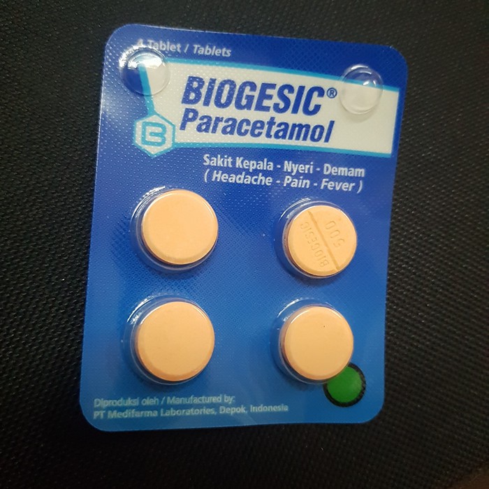 Jual biogesic paracetamol per strip isi 4 tablet sakit kepala pusing ...