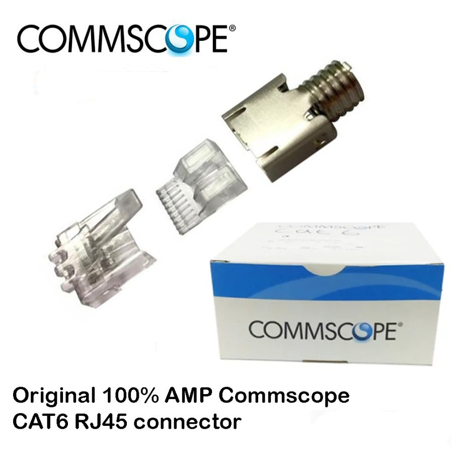 Jual COMMSCOPE CAT6 RJ45 Konektor AMP Original 100pcs | Shopee Indonesia