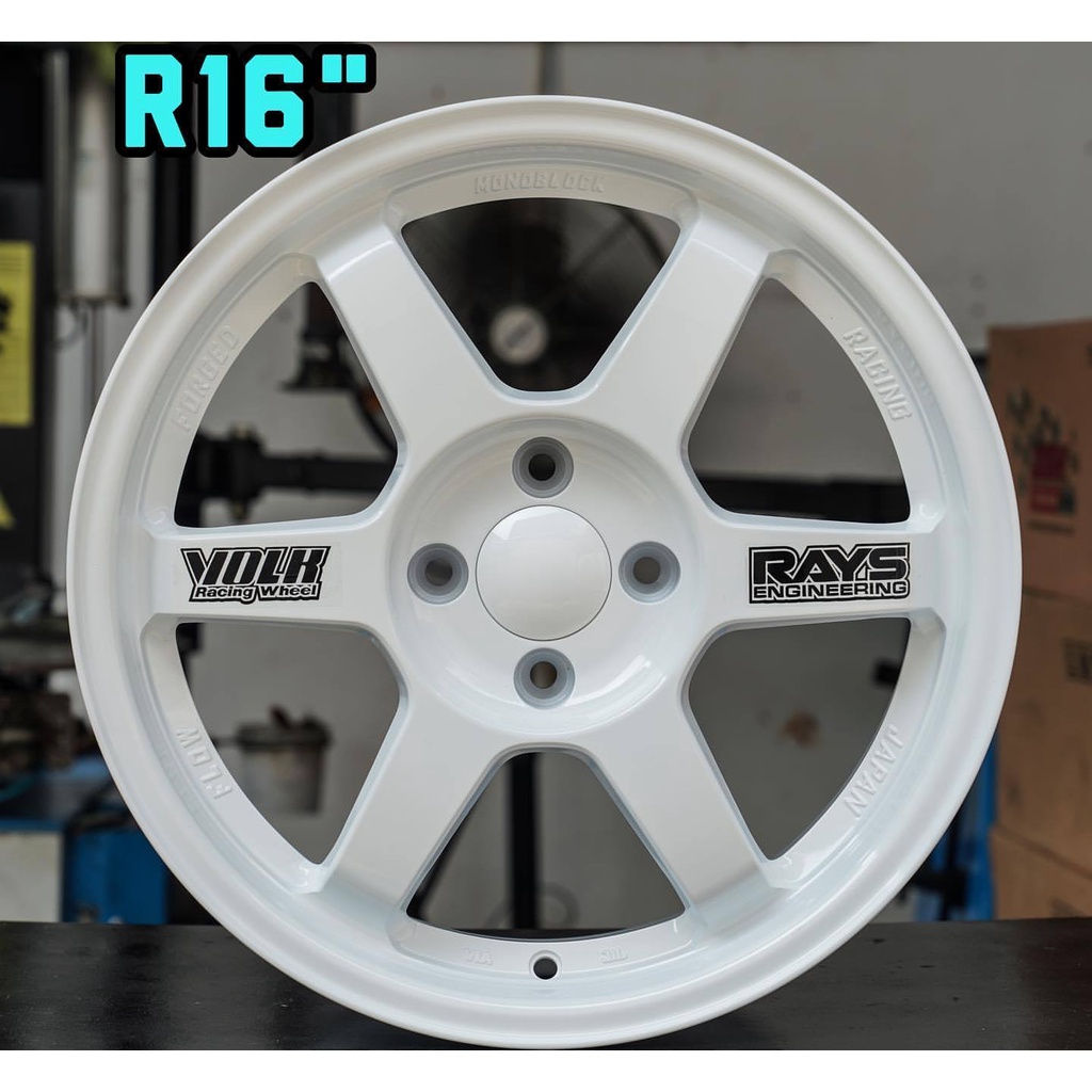Jual velg ring 16 Volkrays TE37 OG Flow Forming velg R16 Lebar 7 te37 PCD 4x100 ET 42 White ...