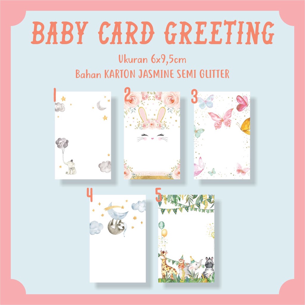 Jual BABY CARD GREETING KARTU UCAPAN ANAK UNDANGAN INVITATION CARD LUCU ...
