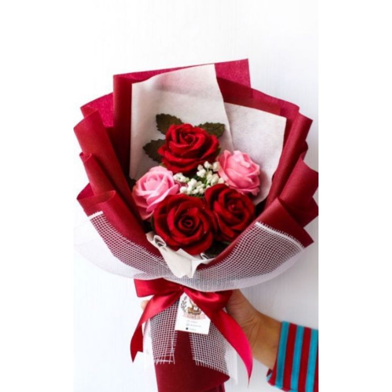 Jual Bouquet Bunga Satin Buket Bunga Wisuda Aniversary Ulang tahun ...