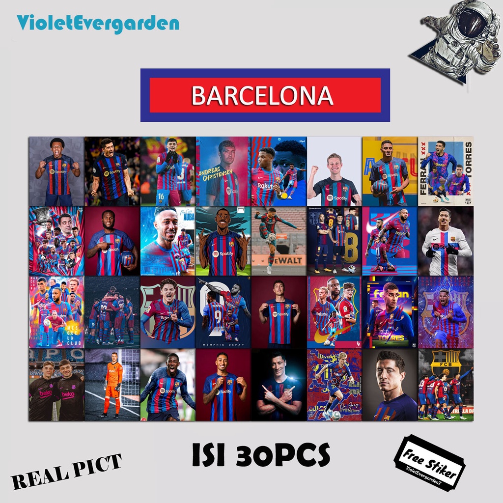 Jual POSTER BARCELONA WALL DEKOR / FOOTBALL CLUB/ HIASAN DINDING TRENDY ...