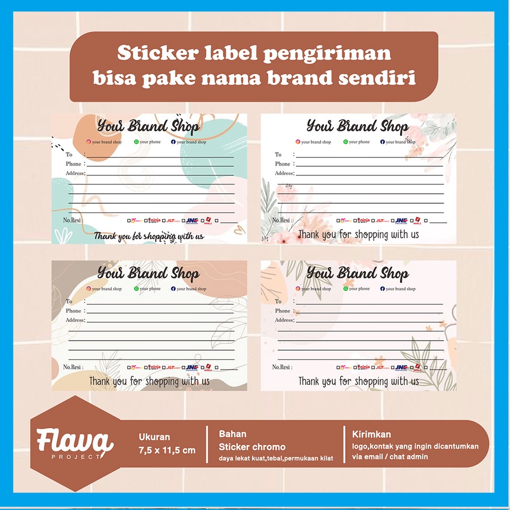 Jual Stiker pengiriman murah / shipping card harga per100pcs | Shopee ...