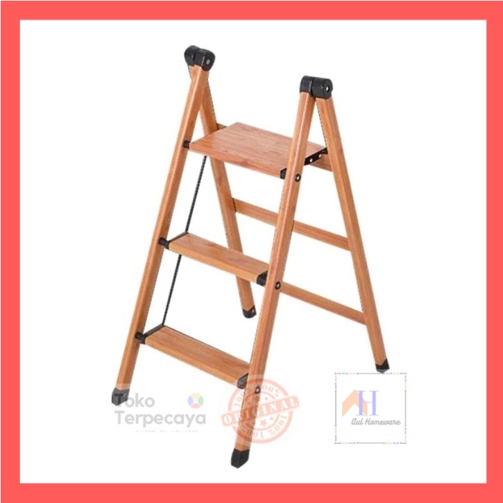 Jual Tangga Lipat Aluminium 3 Step Motif Kayu Fixsteps/Tangga Lipat ...