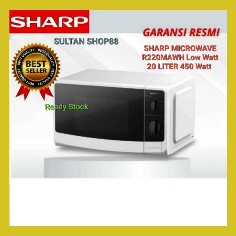 Jual SHARP MICROWAVE R220MAWH 20 LITER LOW WATT 450 WATT | Shopee Indonesia