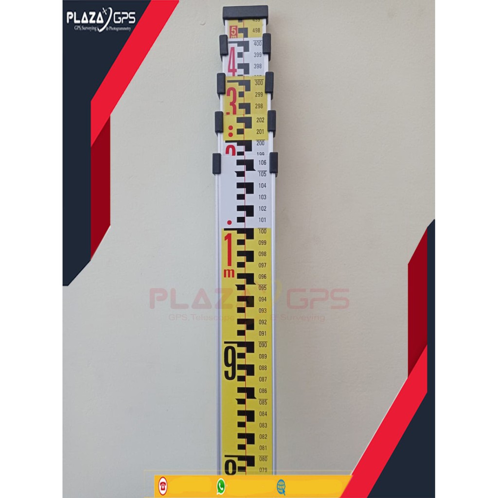 Jual Rambu Ukur 5 M / Bak Ukur Mistar Untuk Waterpass Theodolite ...