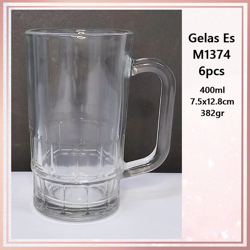 Jual GELAS BIR GAGANG 6PCS / GELAS ES TEH | Shopee Indonesia