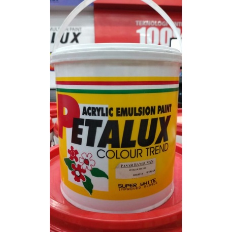 Jual PETALUX SW 5 KG ACRYLIC EMULSION PAINT SUPER WHITE CAT PUTIH ...