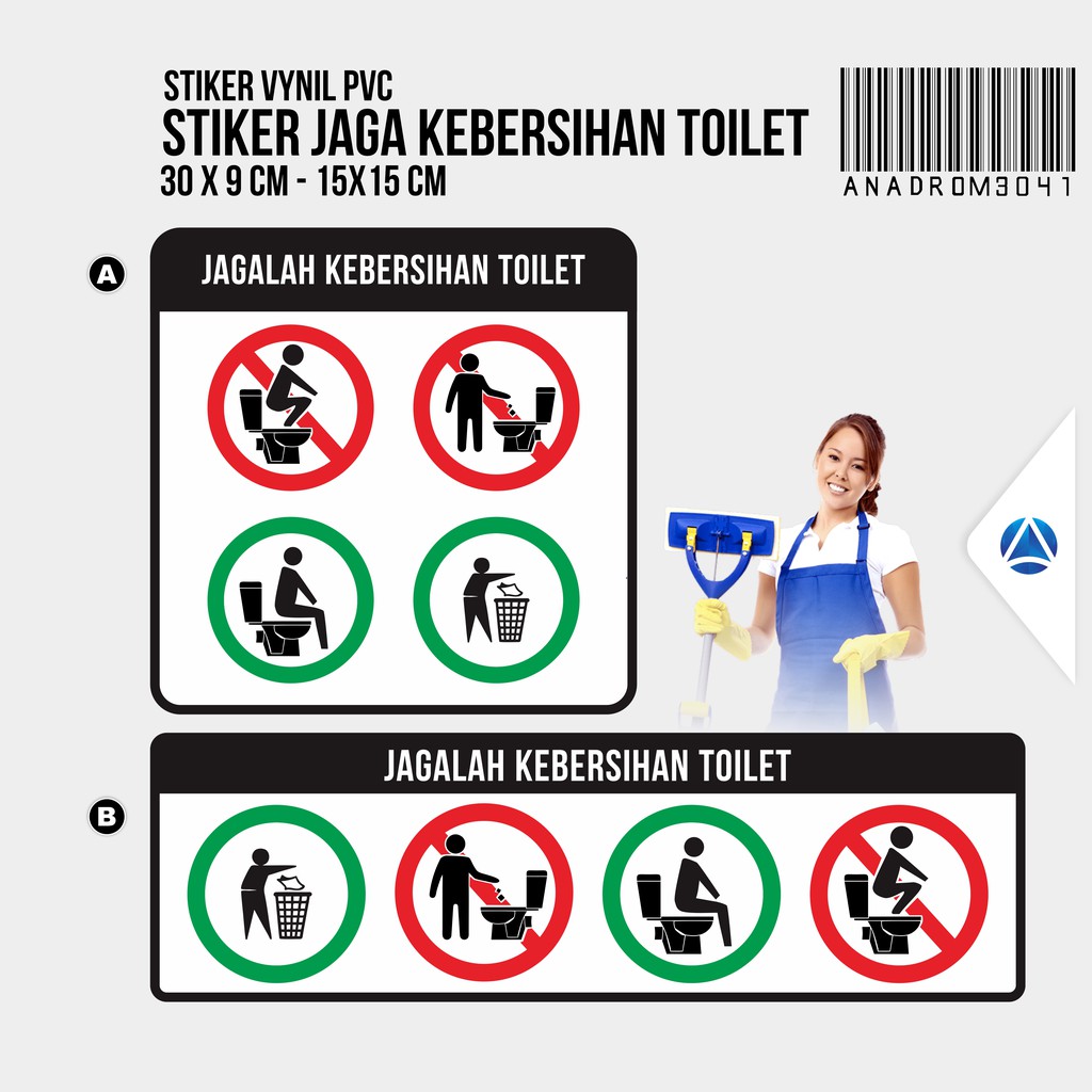 Jual Stiker Toilet 30X9 cm | Stiker Jaga Kebersihan Toilet | Anadrom ...