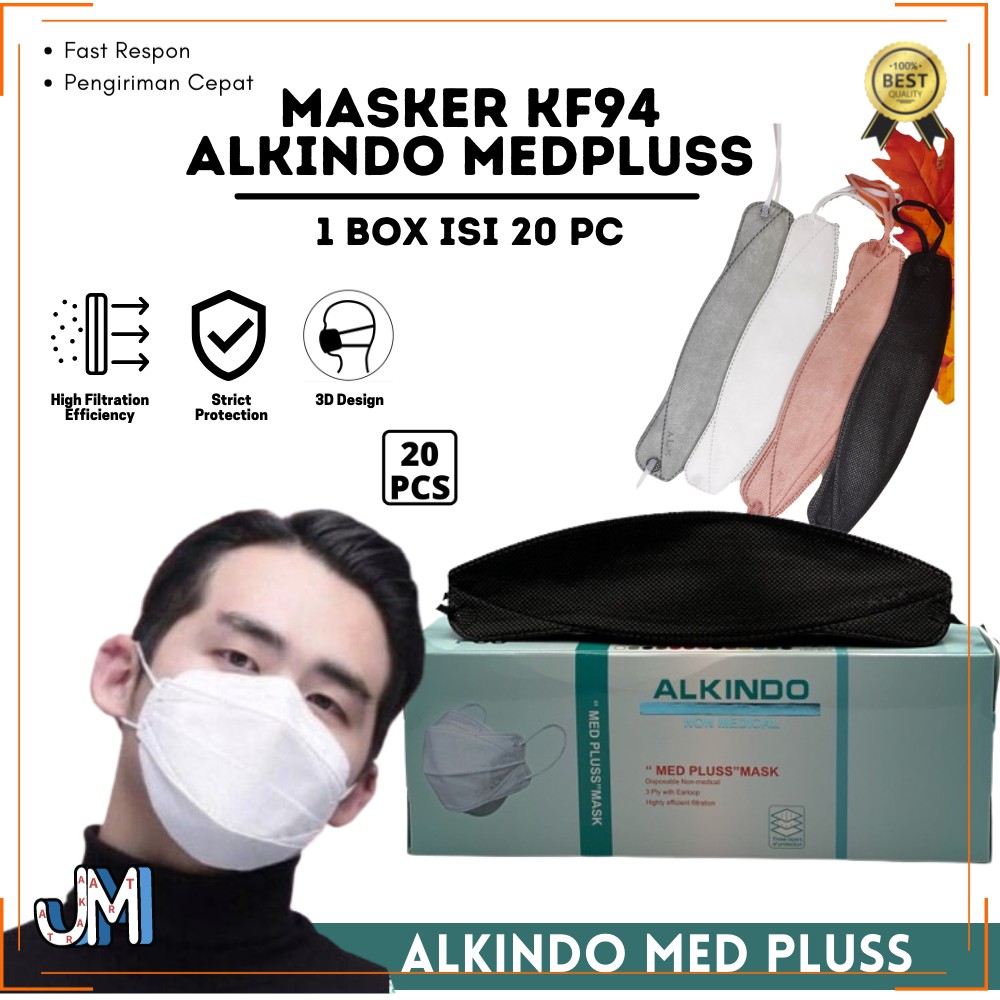 Jual Masker KF94 EVO 4D Alkindo Medpluss 1 Box 20 Pcs | Shopee Indonesia