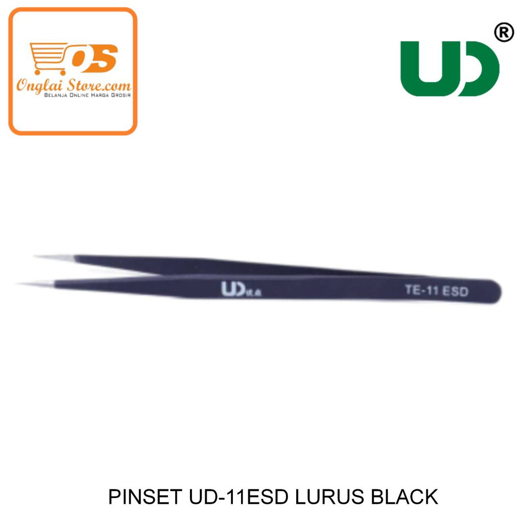 Jual Pinset / Tweezer / UD-11ESD HITAM BLACK / Pinset Lurus / Pinset ...