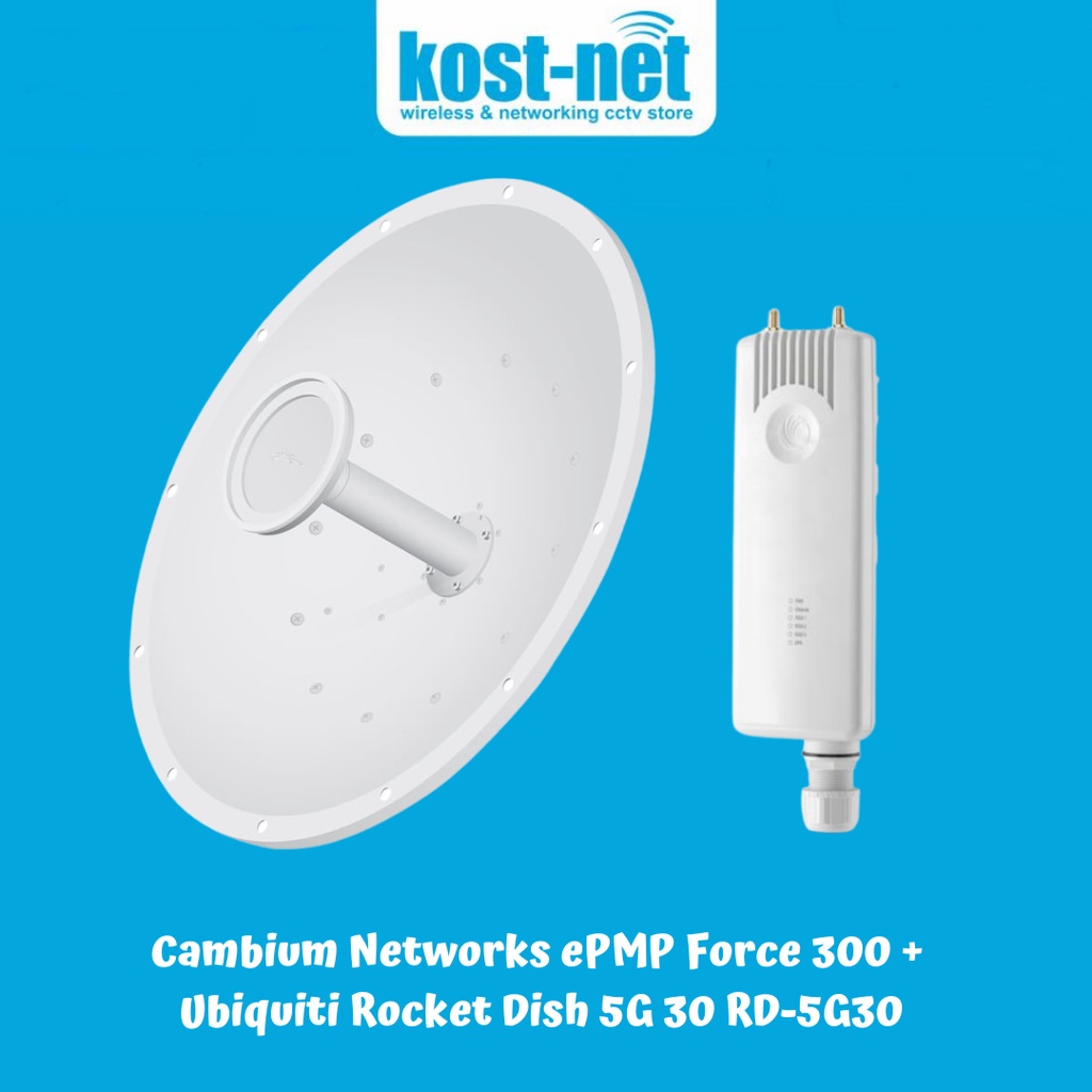 Jual Cambium Networks ePMP Force 300 + UBNT Rocket Dish 5G 30 RD-5G30 ...