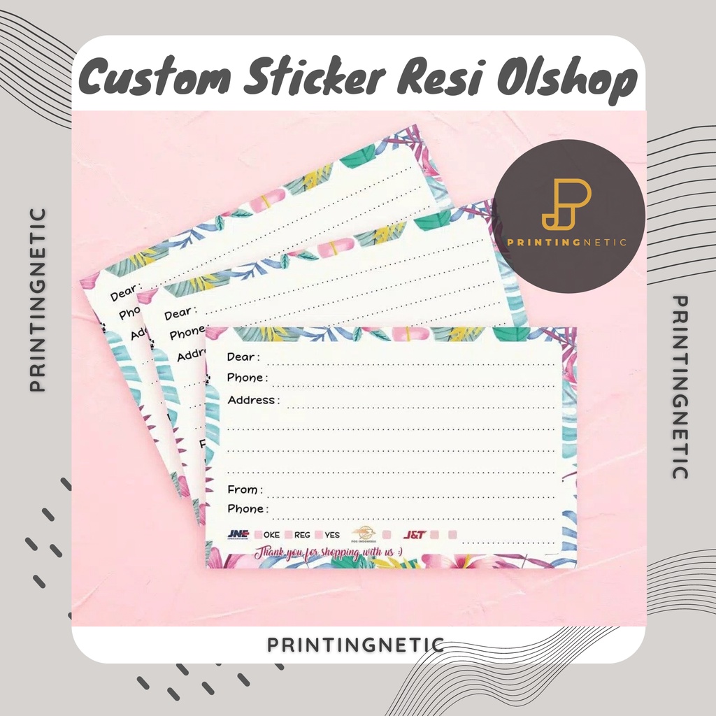 Jual (FREE DESIGN) Custom Stiker Label Pengiriman / Stiker Resi / Label ... Jual (FREE DESIGN) Custom Stiker Label Pengiriman / Stiker Resi / Label ...