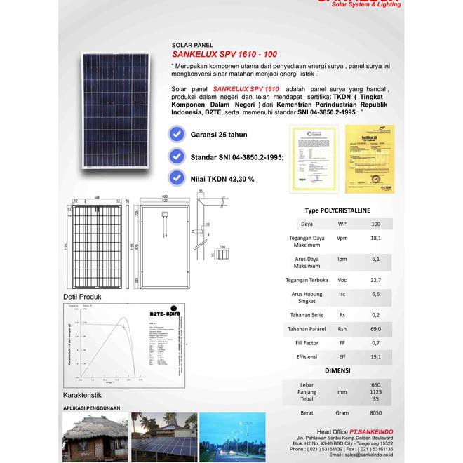 Jual Solar Panel 100 Wp Tkdn / Solar Cell 100 Wp Tkdn / Panel Surya 100 ...