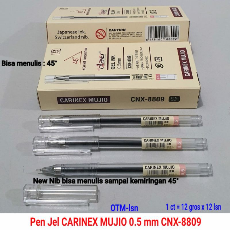 Jual Pulpen Gel Carinex Mujio 0.5mm | Shopee Indonesia