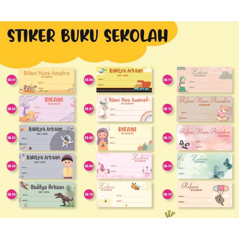 Jual Sticker Name Tag Label Nama Anak Cewek dan Cowok untuk di tempel ...